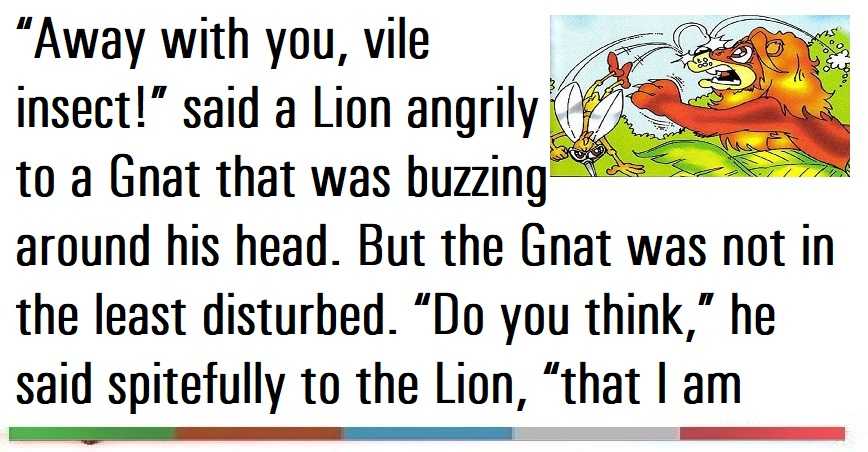 Moral Story ‣ The Lion and the Gnat | Satibal