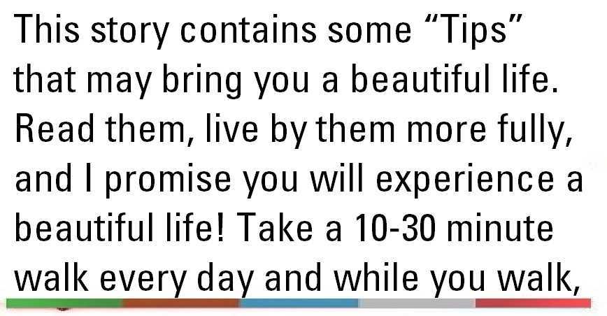 Story ‣ Tips for a Beautiful Life! | Satibal